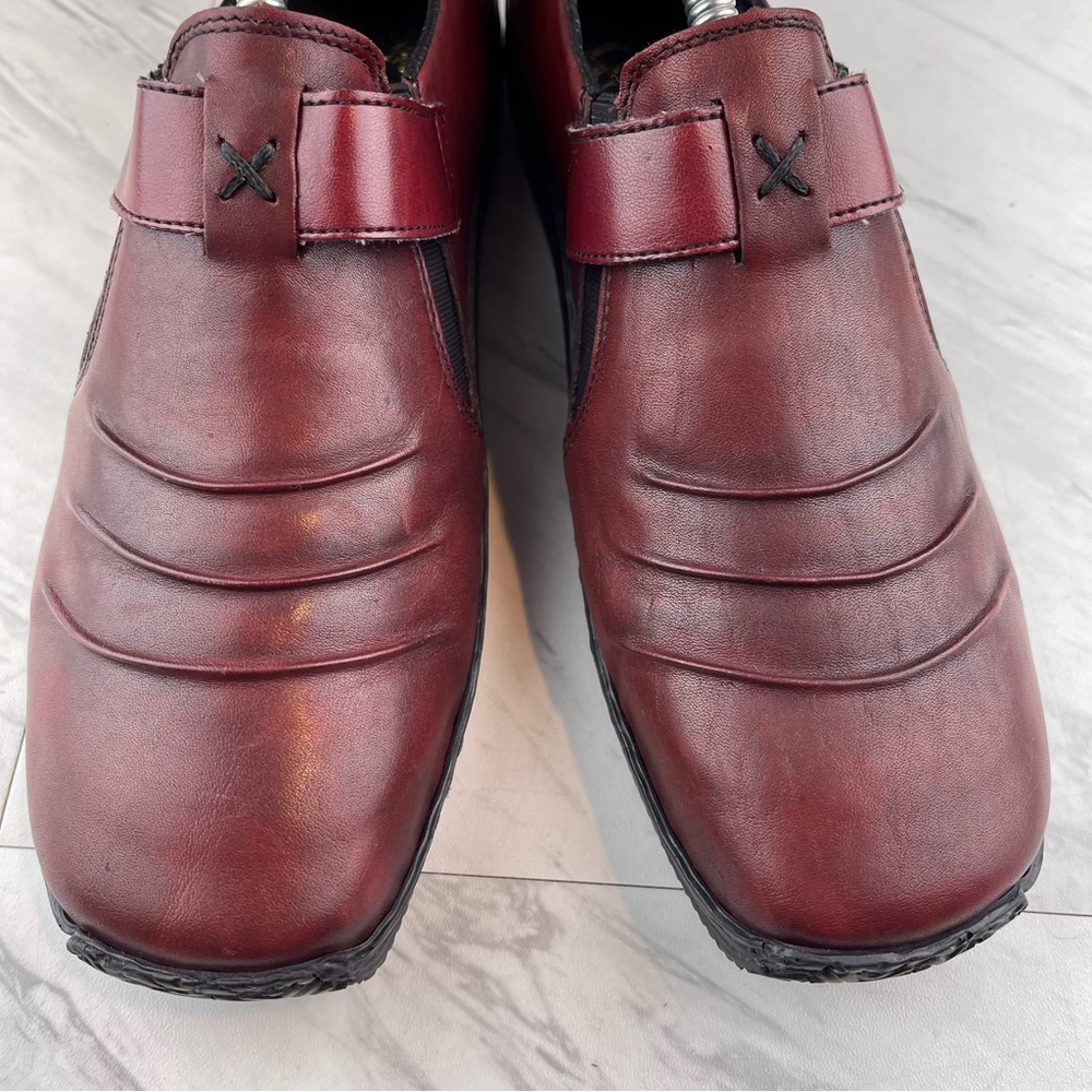 Rieker Antistress Cherry Red Slip On Leather Loafers … - Gem